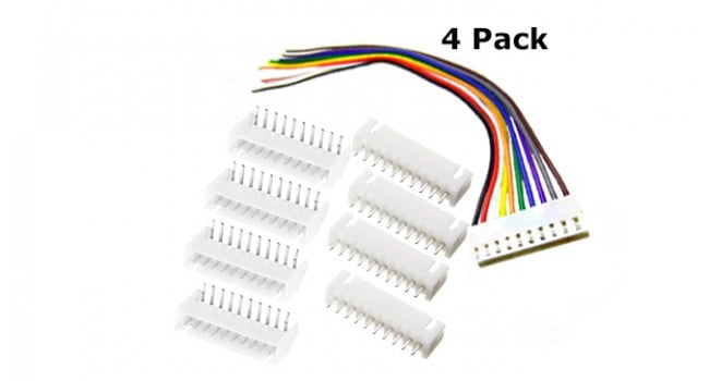 JST-XH 10 Pin Connector Kit (4 Pack) - Micro Robotics