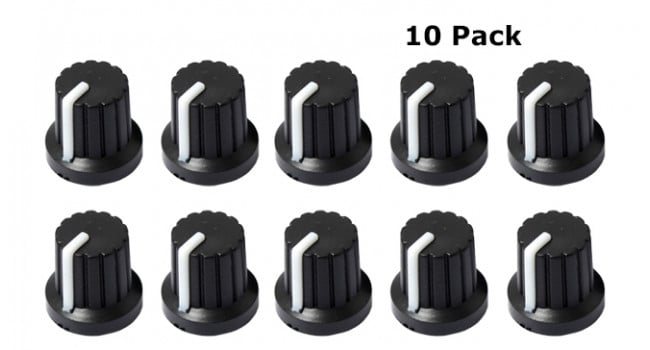 Knob Black - White Insert (10 Pack) - Micro Robotics