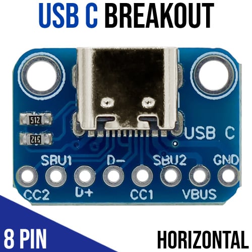 USB C Breakout Board - Horizontal - Micro Robotics
