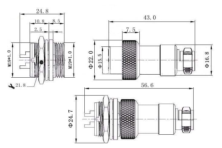 GX20 12 Pin Connector Set - Micro Robotics