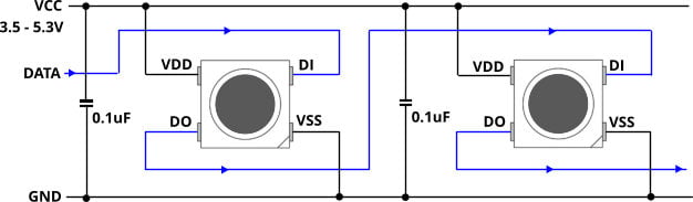 WS2812B Intelligent SMD LED'S (10 Pack) - Micro Robotics